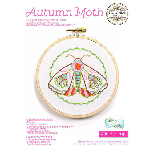 Autumn Moth Embroidery Kit